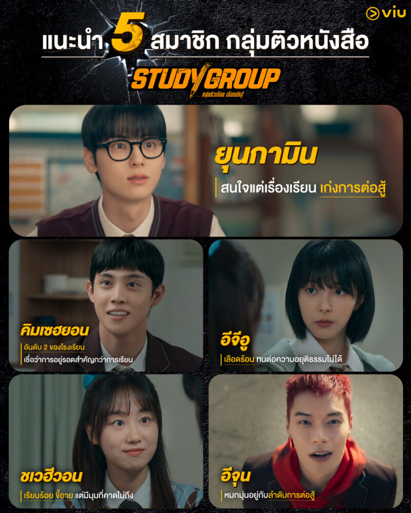 ทำความรู้จัก 5 ตัวละคร กลุ่มติวสายบู๊ จาก Study Group ซีรีส์สุดเข้มข้น! - Viu